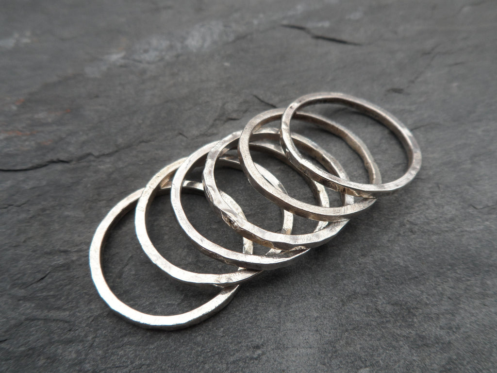 Sterling silver beaten stacker rings. (Child/ Adult ) – hearts of brass